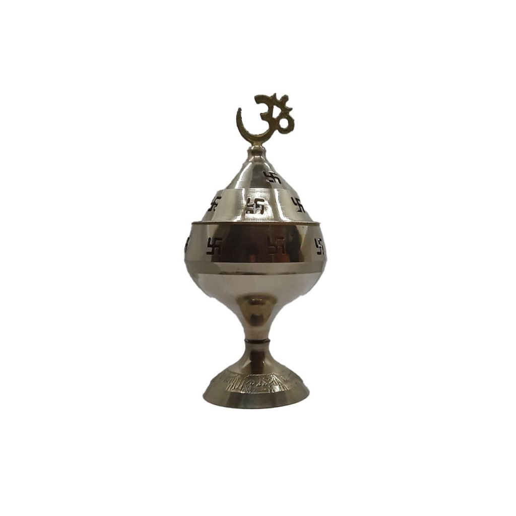 Shop OM Swastik Hindu Brass Akhand Jyoti Diya | Hindu Temple Stores